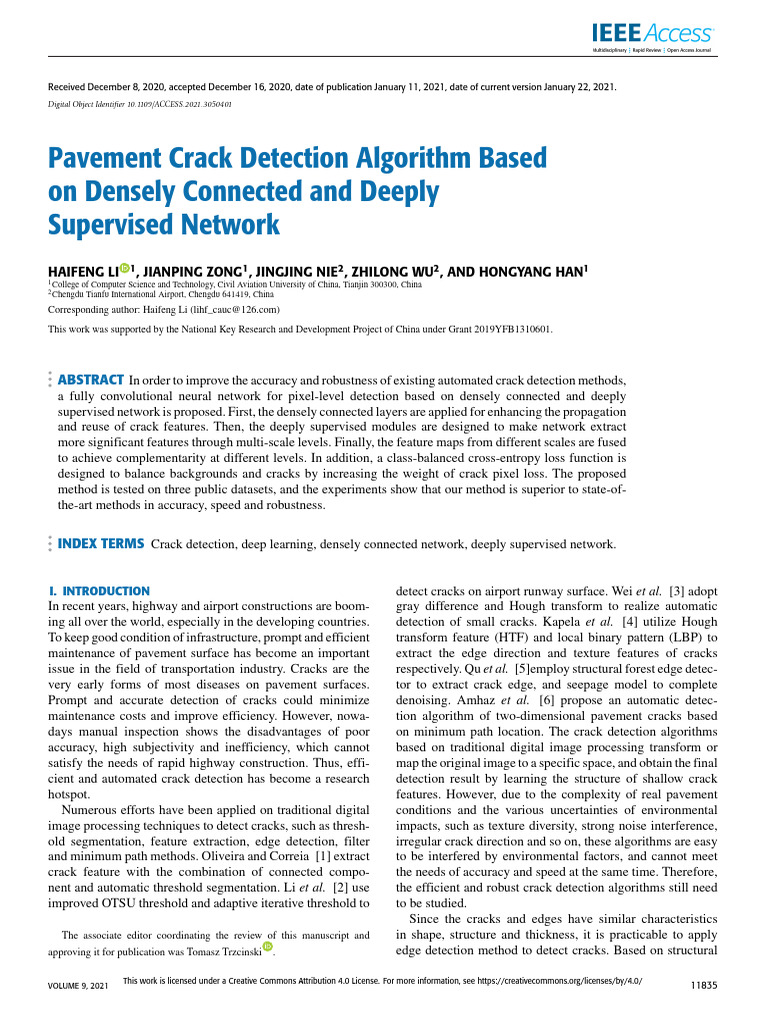 Pavement Crack Detection Algorithm Based On Densely Connected And Pdf