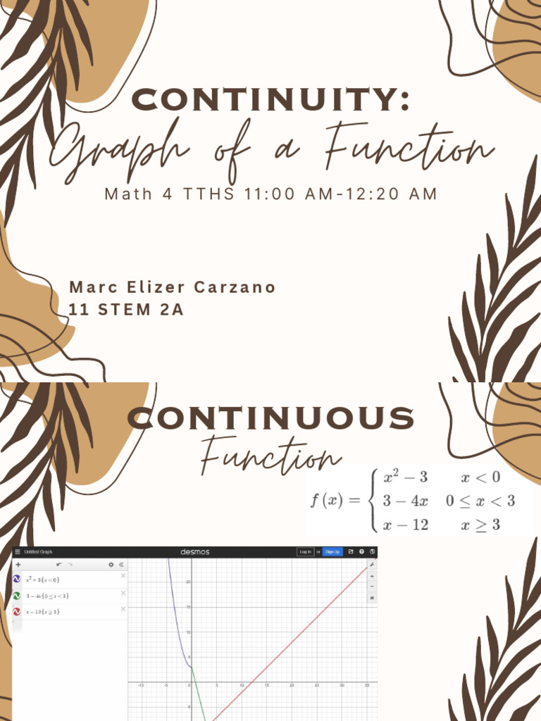 Graphing Continuous vs. Discontinuous Functions | PDF