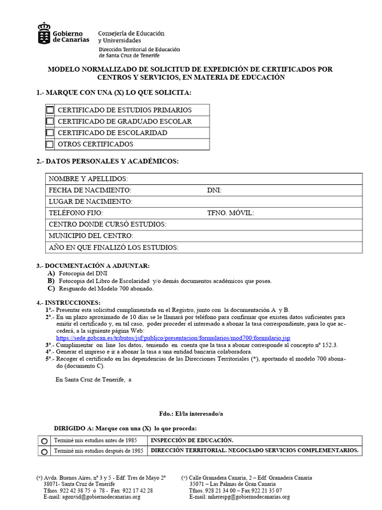 Solicitud Expedicion Certificados Porcentros Formulario | PDF