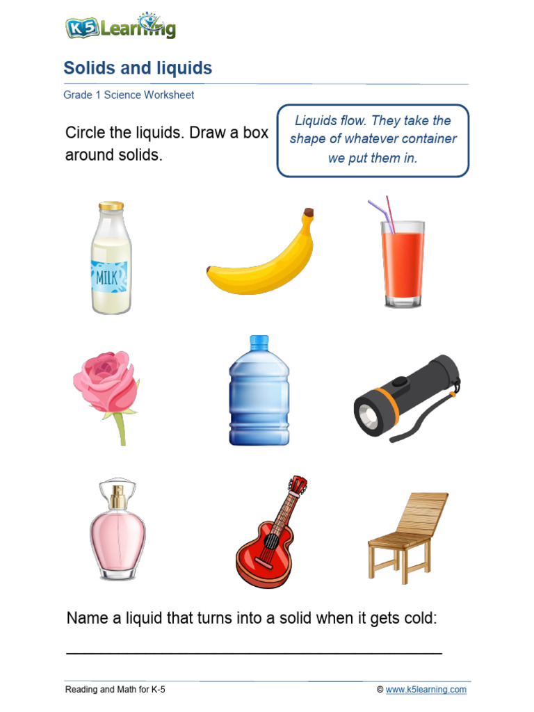 Grade 1 Solids Liquids A | PDF