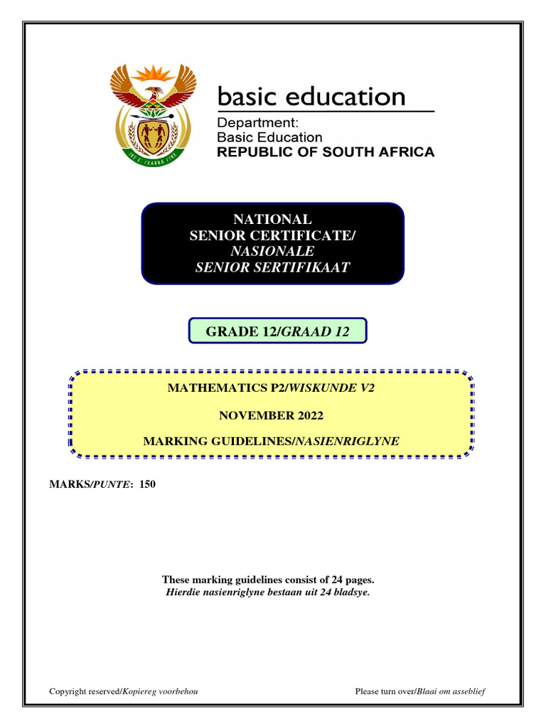 Mathematics P2 Nov 2022 MG Afr & Eng | PDF Mathematics P2 Nov 2022 MG Afr & Eng | PDF