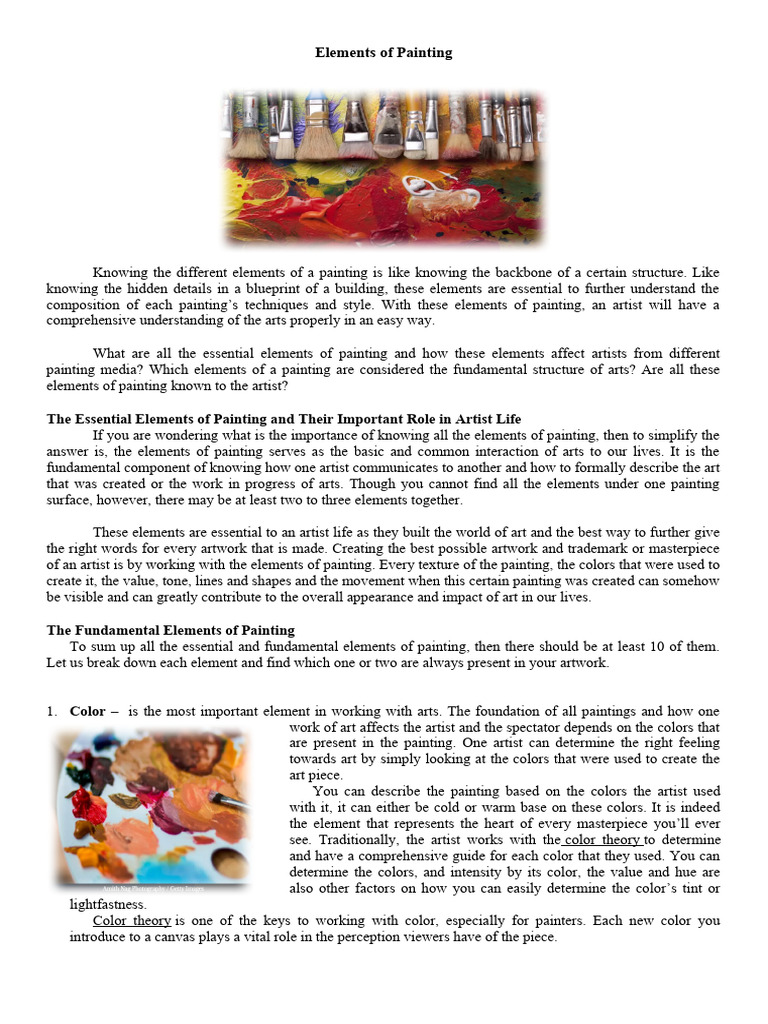 The 10 Essential Elements of Painting | PDF | Composition (Visual Arts ...