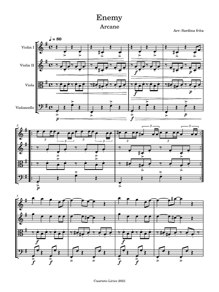 Enemy - Arcane, Imagine Dragons | PDF | Musical Instruments | European ...