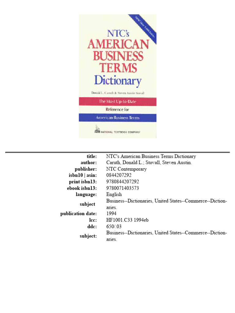 Tips - Ntcs American Business Terms Dictionary | Download Free PDF ...