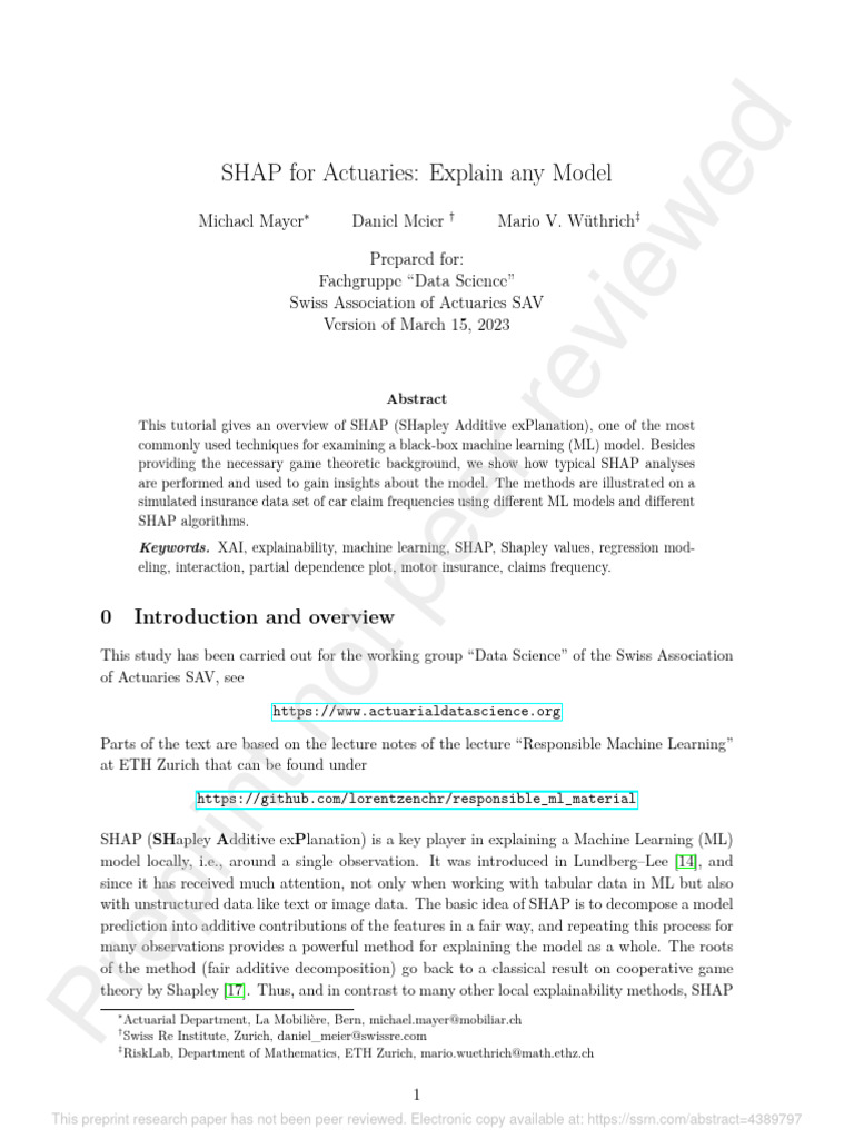 SHAP Insights for Actuaries | PDF | Regression Analysis | Linear Regression