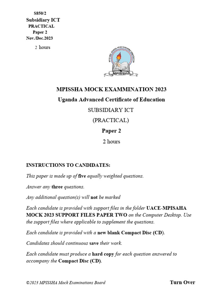 Uace Ict Paper Two Mpissha Mock 2023 | Download Free PDF | Computer ...