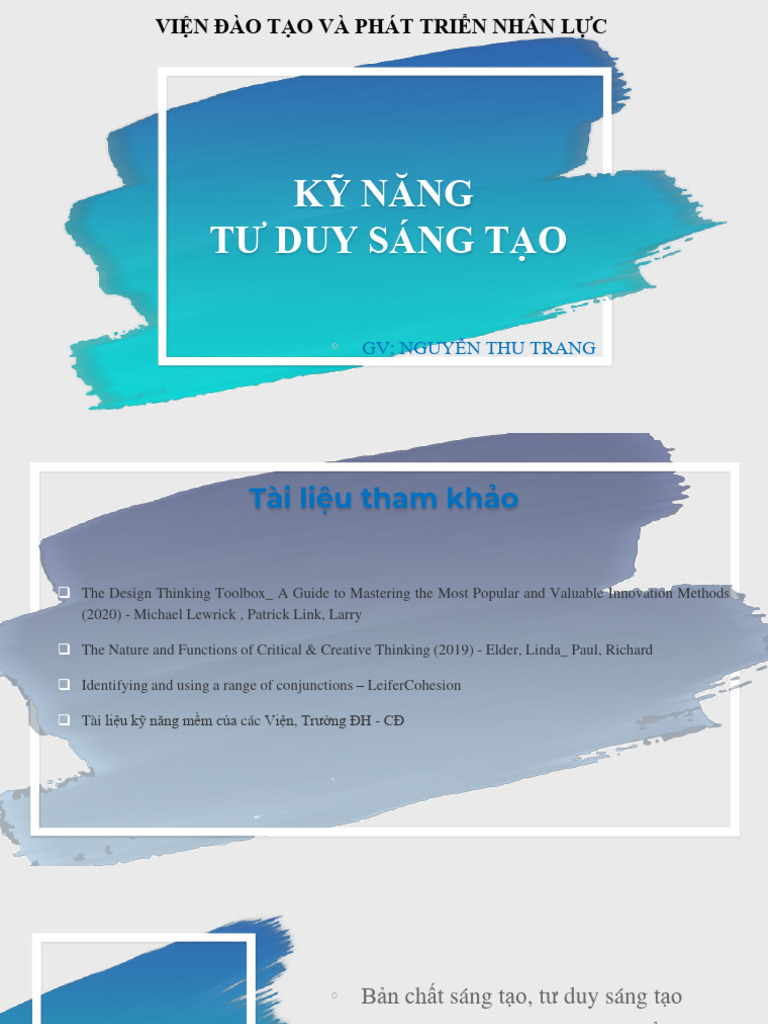 3 Ky Nang Tu Duy Sang Tao Co Nguyen Thu Trang 20221122114938 e | PDF