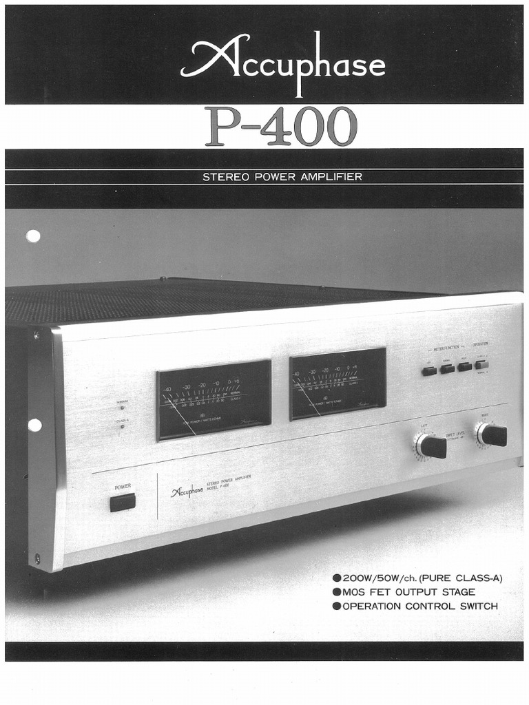 Accuphase P 400 Brochure | PDF