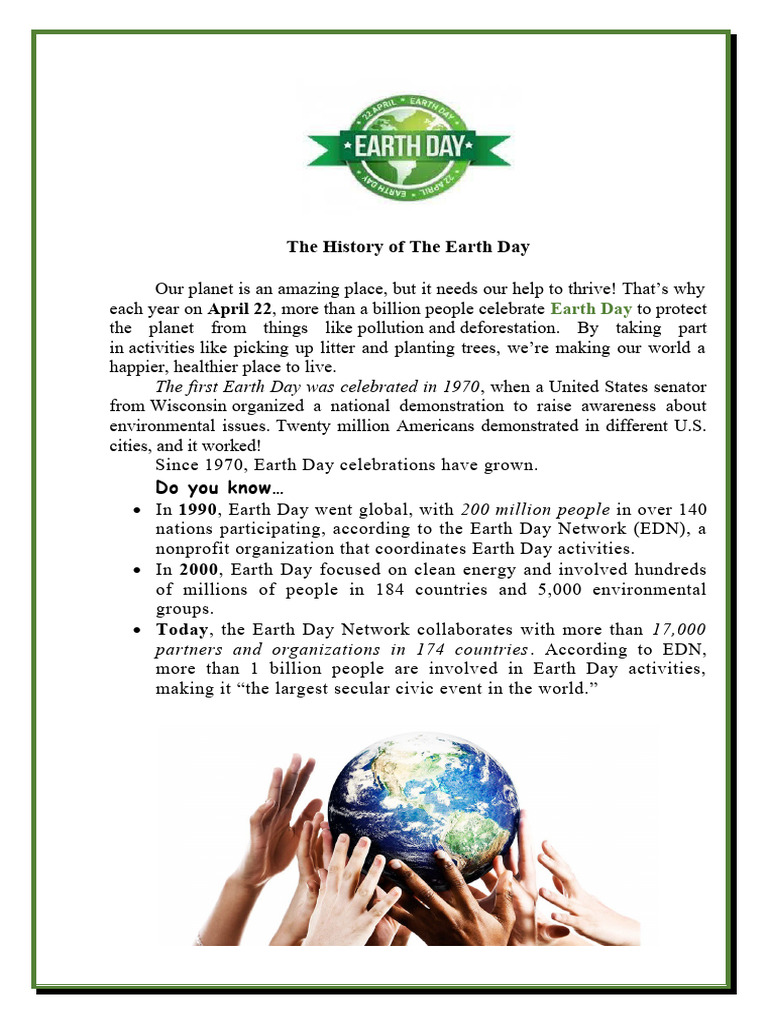 The History of The Earth Day | PDF