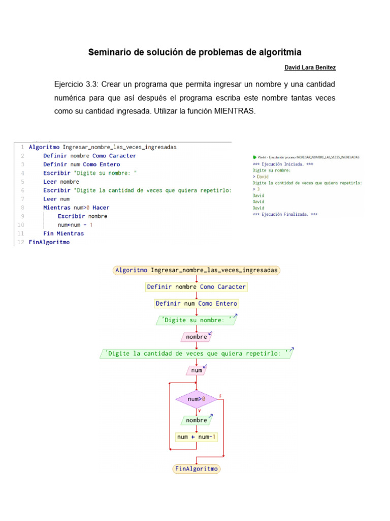Ejercicio 3.3 Por David Lara Benitez | PDF