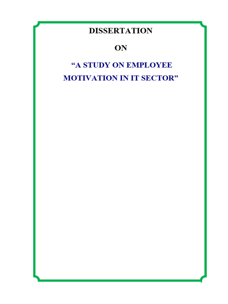 A Study On Employee Motivation in It Sector | PDF | Motivation ...