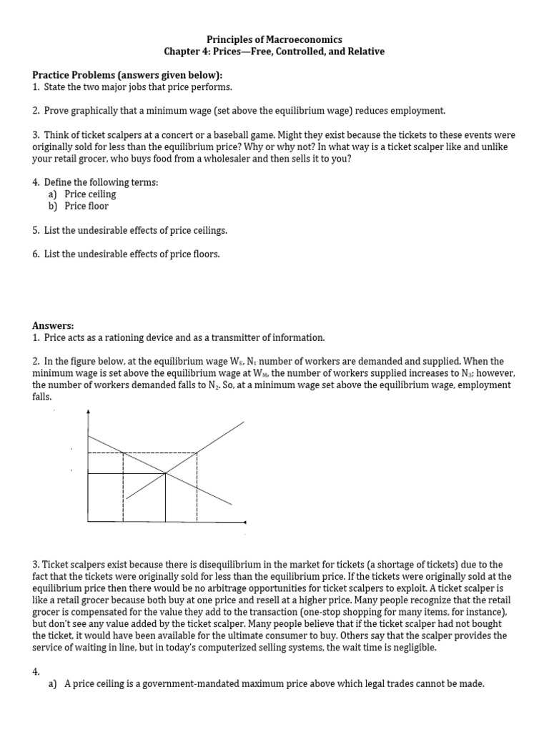 Principles of Macroeconomics Chapter 4: Prices-Free, Controlled, and ...