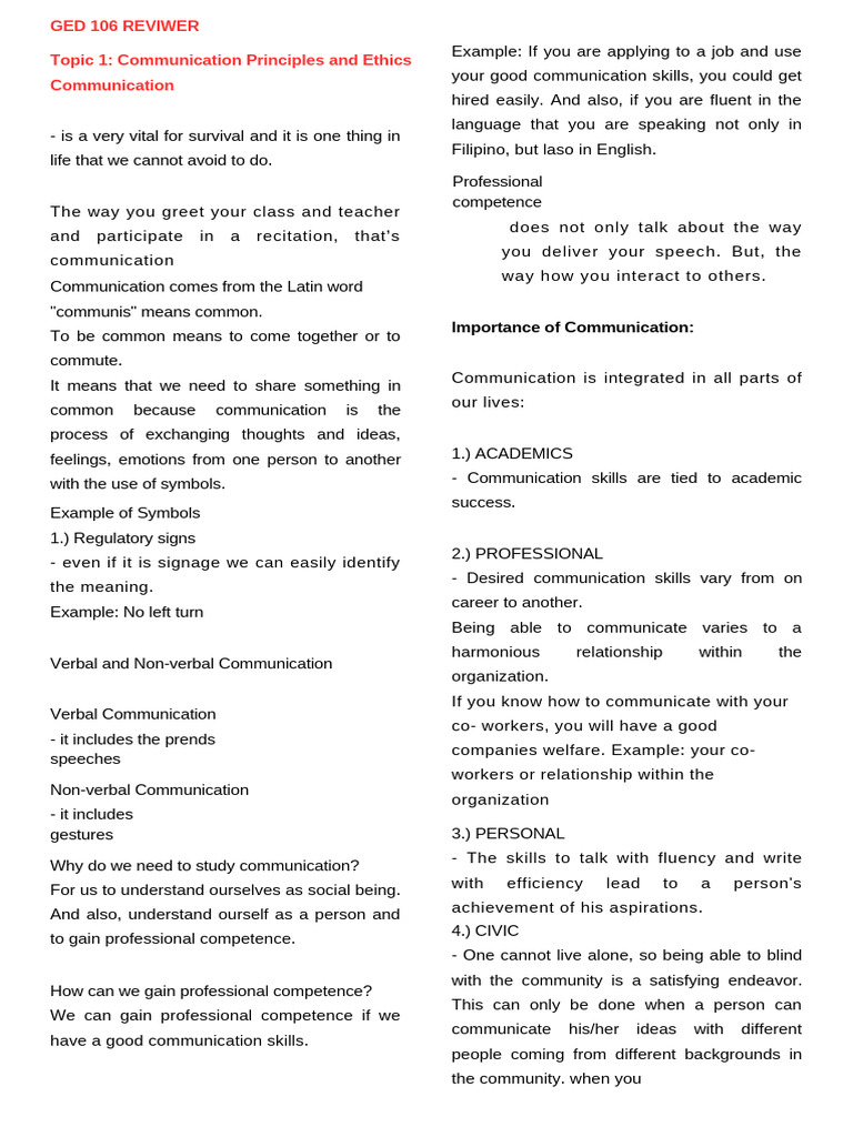 Purcom Reviewer PDF | Download Free PDF | Communication | Nonverbal Communication