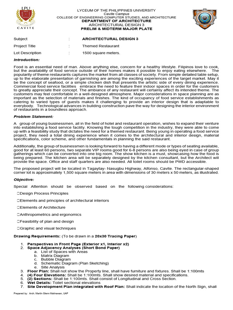 Ardes03 Prelims Midterms Major Plate 1 | PDF | Restaurants | Foodservice