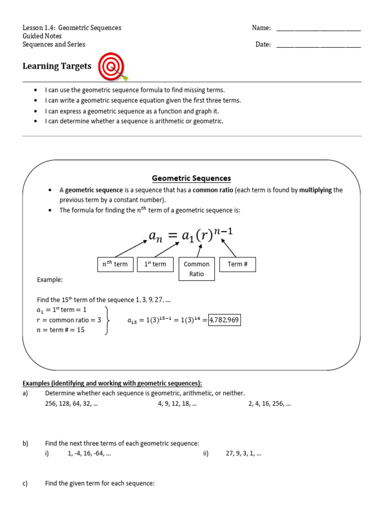 Geometric Sequence | PDF | Sequence | Mathematics Geometric Sequence | PDF | Sequence | Mathematics