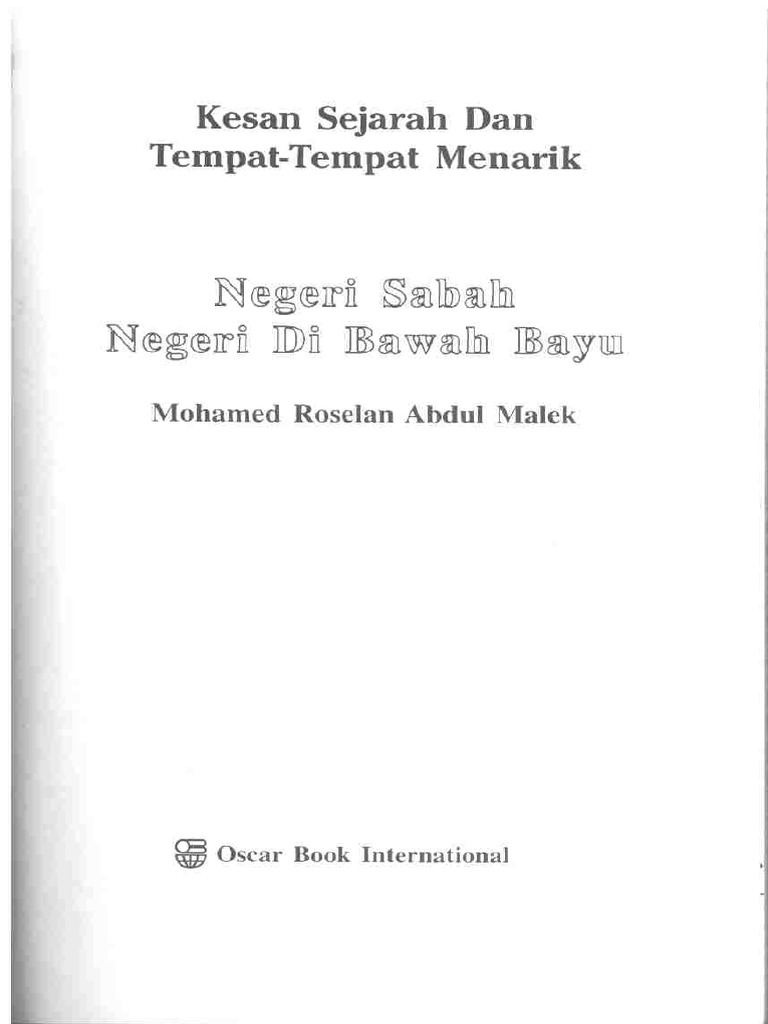 Negeri Sabah Negeri Di Bawah Bayu - Mohamed Roselan Abdul Malek | PDF