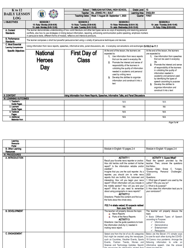 DLP 10 Q1week1 | PDF | Learning | Information