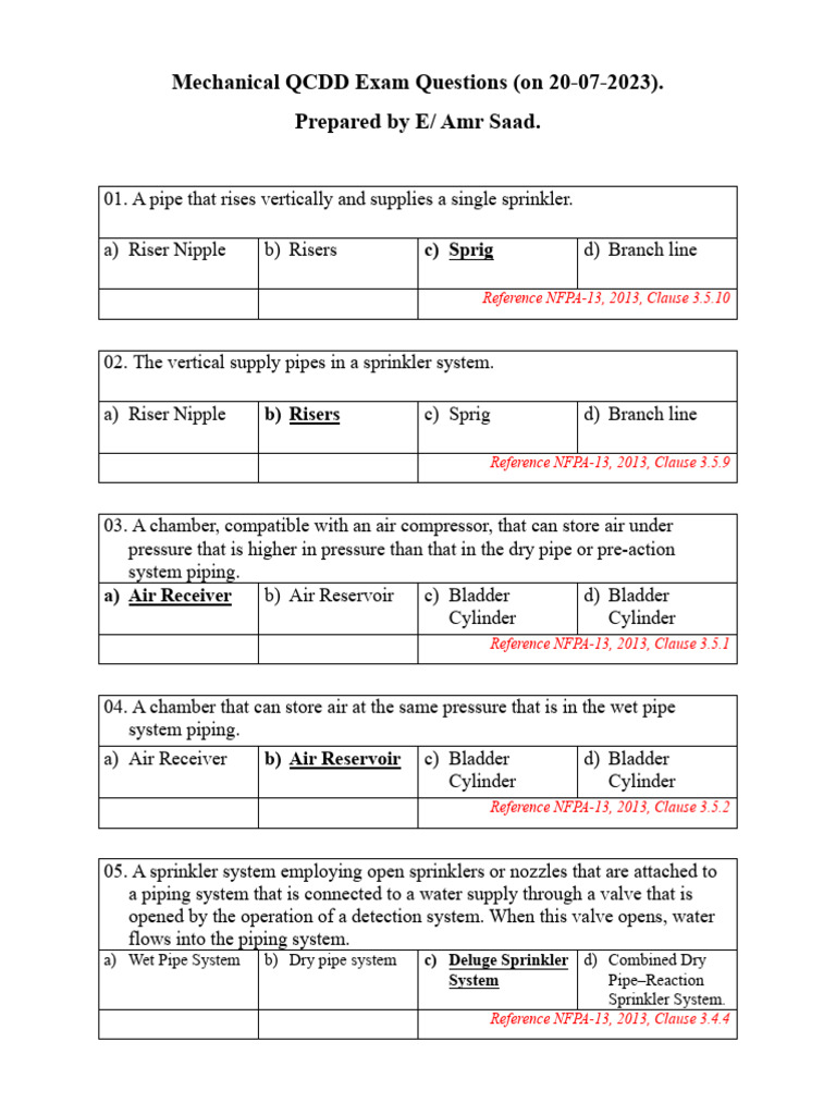 MECH QCDD Exam Questions KIC by Amr Saad | Download Free PDF | Pump ...