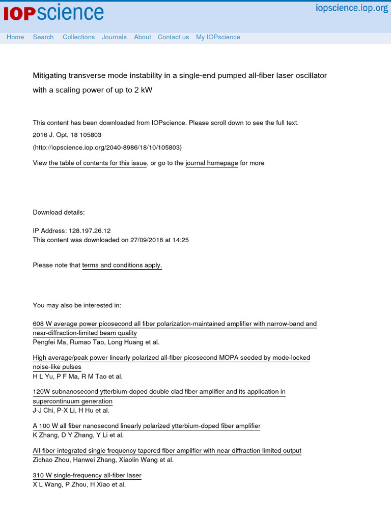 Mitigating Transverse Mode Instability in | PDF