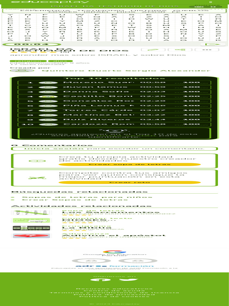 Sopa de Letras Israel Da Testimoni de Dios (Religion - Dios) | PDF ...