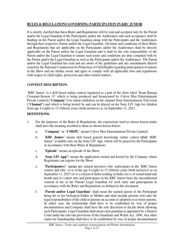 KBC Junior 2025 Registration Guide | PDF