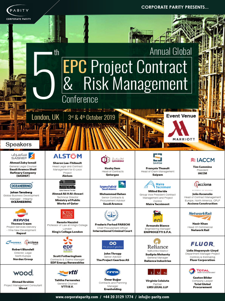 5th Annual Global EPC Risk Management | PDF | Procurement | Payments