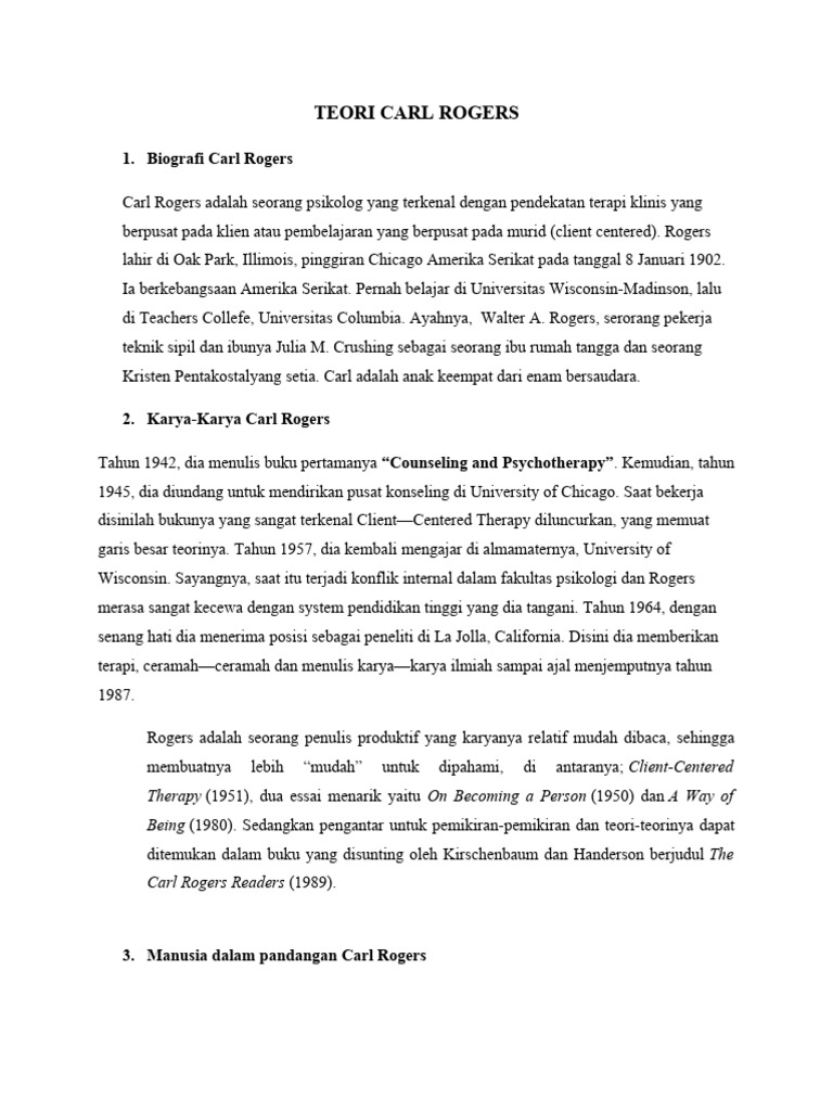Teori Carl Rogers | PDF