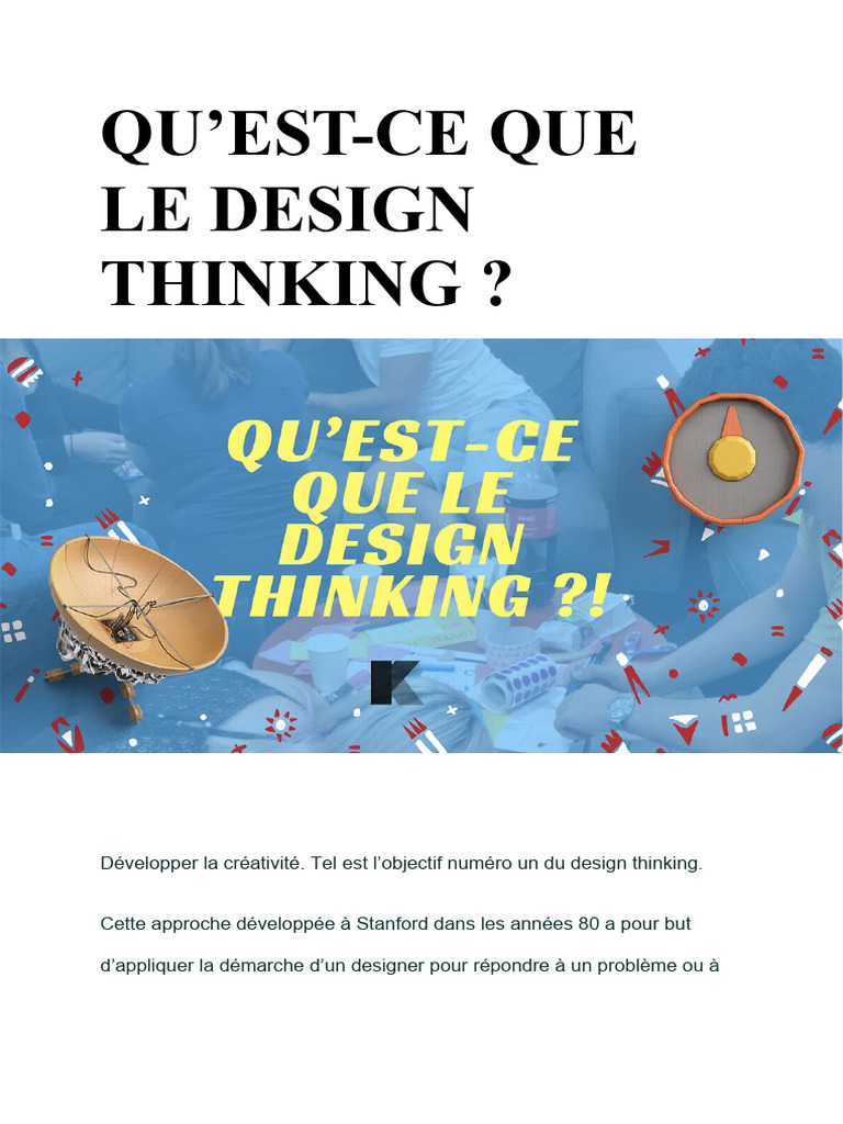 Comprendre le Design Thinking | PDF | Design thinking | Conception