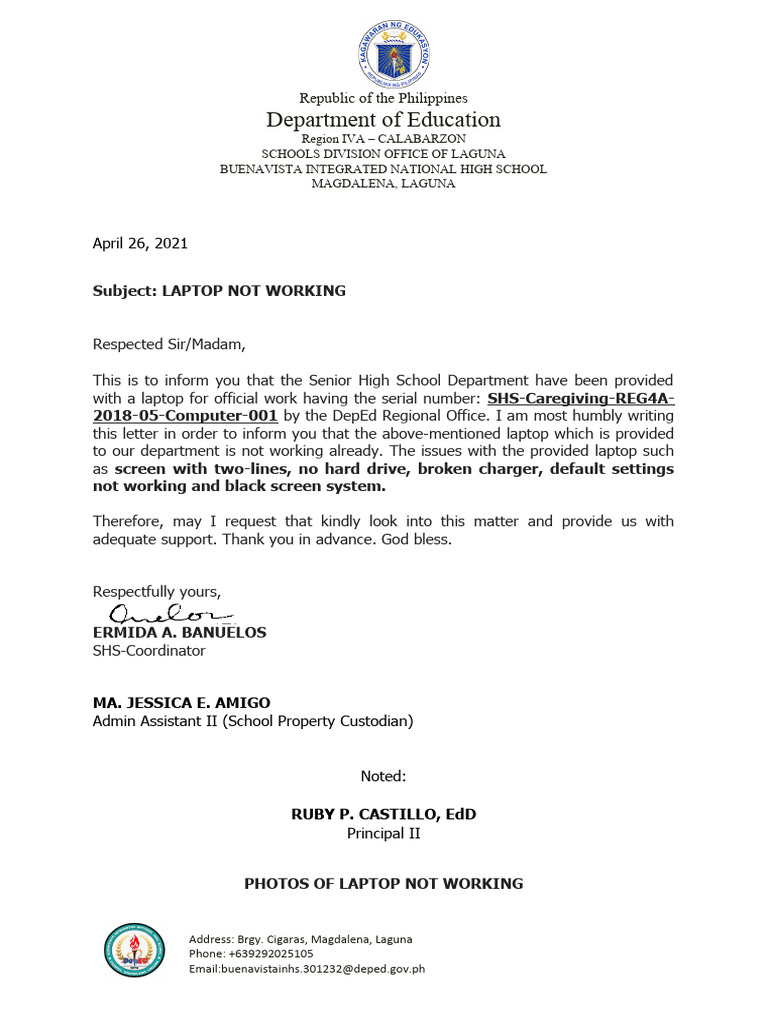 Report On Laptop Damage | PDF