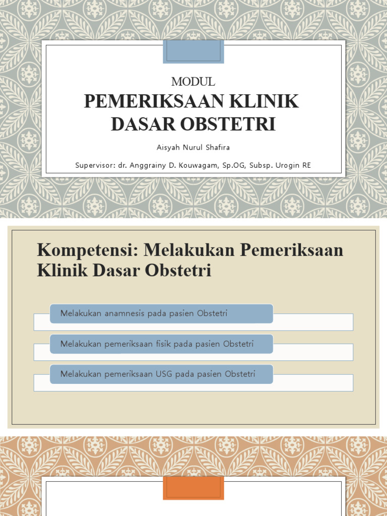 Pemeriksaan Obstetrik | PDF | Kesehatan Holistik