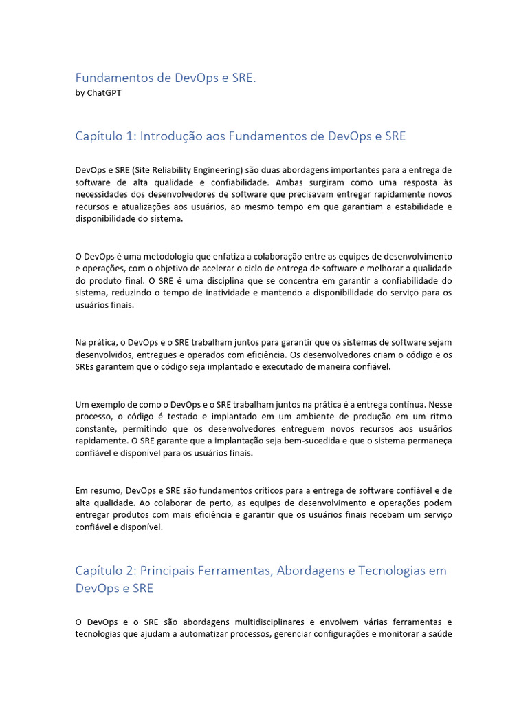 Fundamentos de DevOps e SRE | PDF