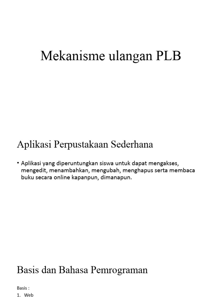 Mekanisme Ulangan PLB | PDF | Seni | Komputer