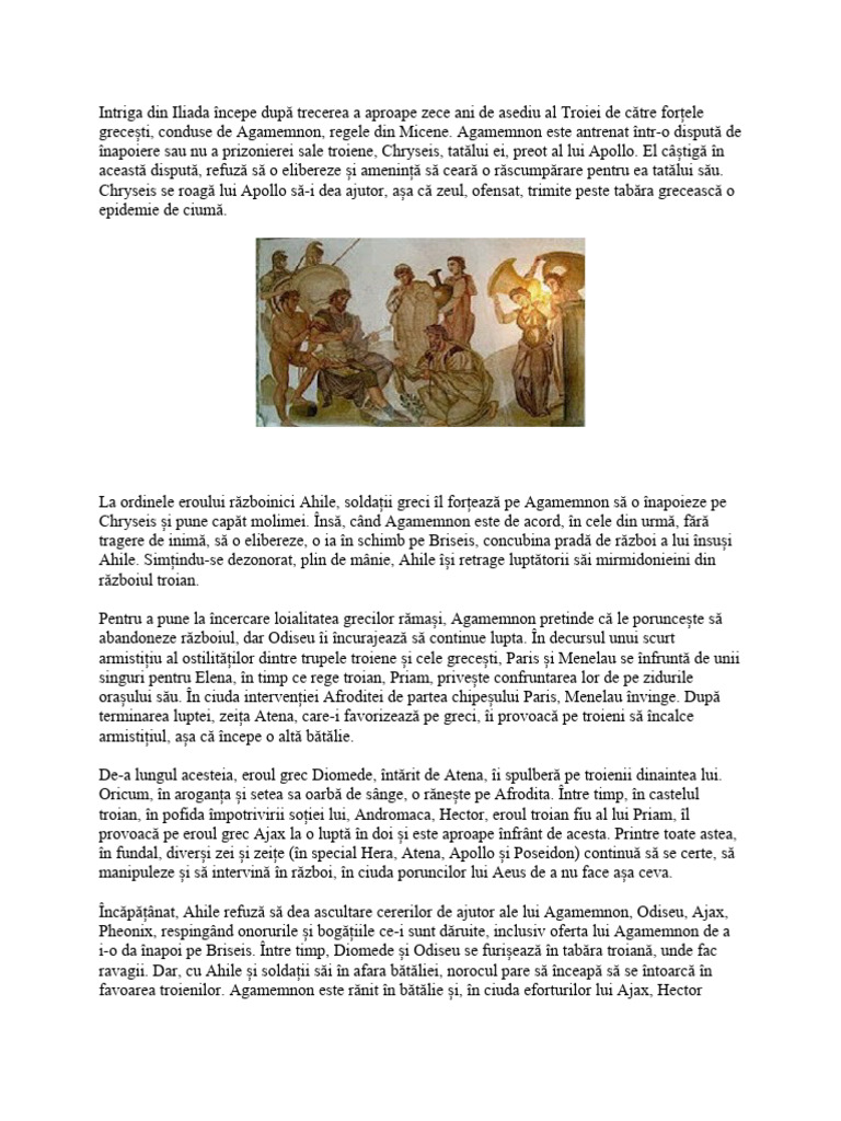 Rezumat Iliada | PDF