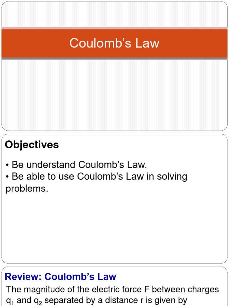 Lec 3 Coulombs Law Part 2 | PDF | Science & Mathematics Lec 3 Coulombs Law Part 2 | PDF | Science & Mathematics