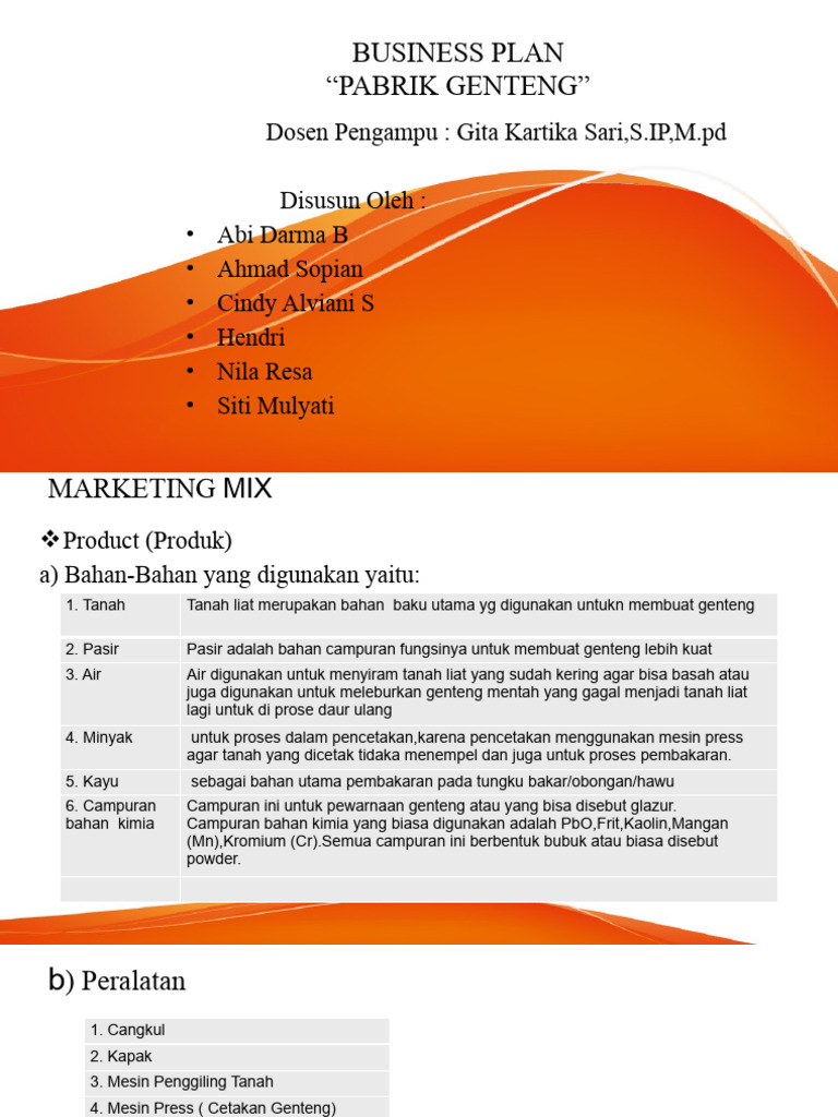 ppt tugas bisnis plan | PDF