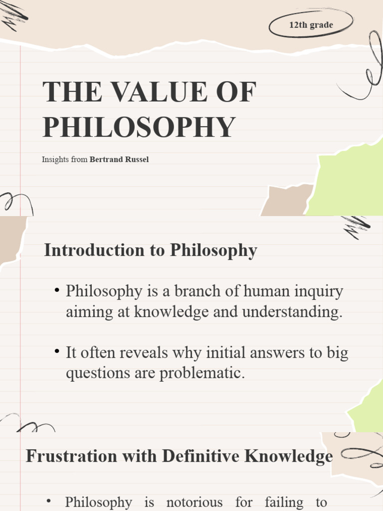 The Value of Philosophy | PDF