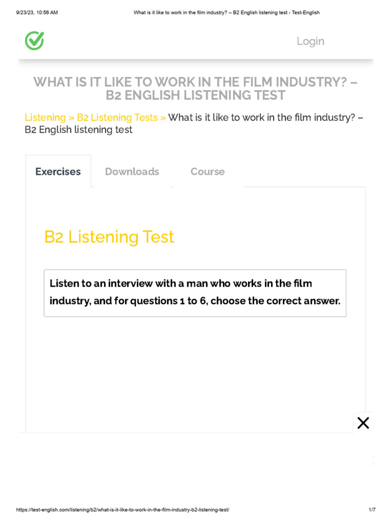 What Is It Like To Work in The Film Industry - B2 English Listening ...