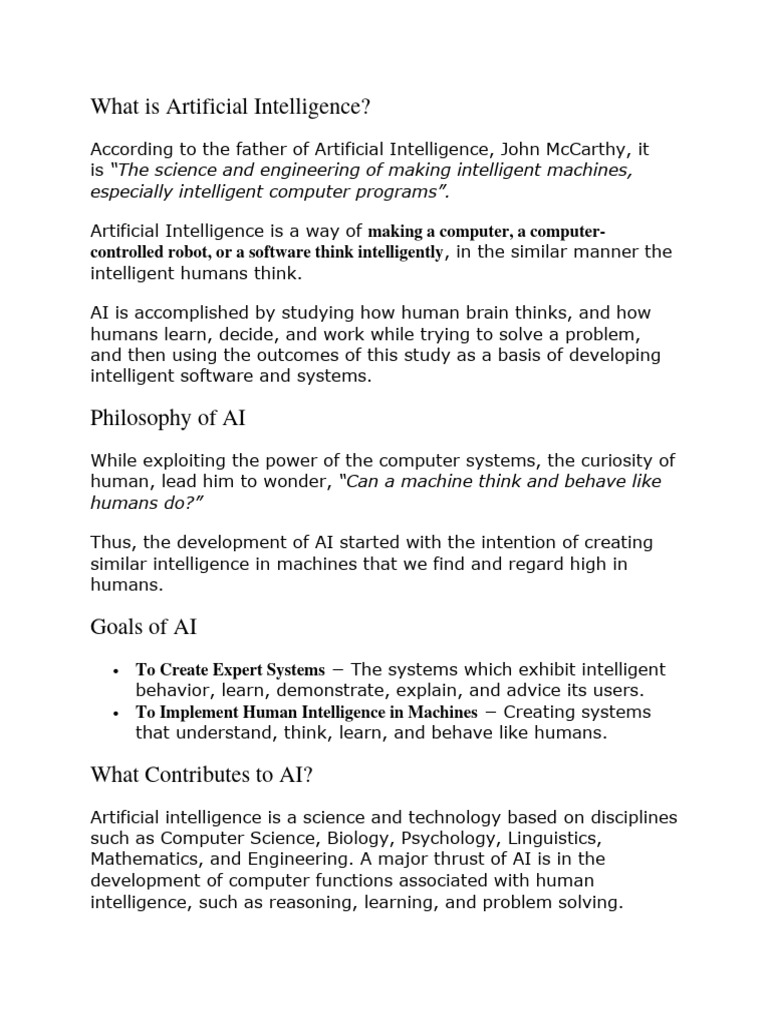 Artificial Intelligence | PDF