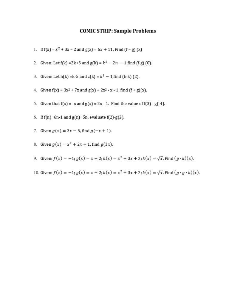 Comic Strip (Sample Problem) | PDF