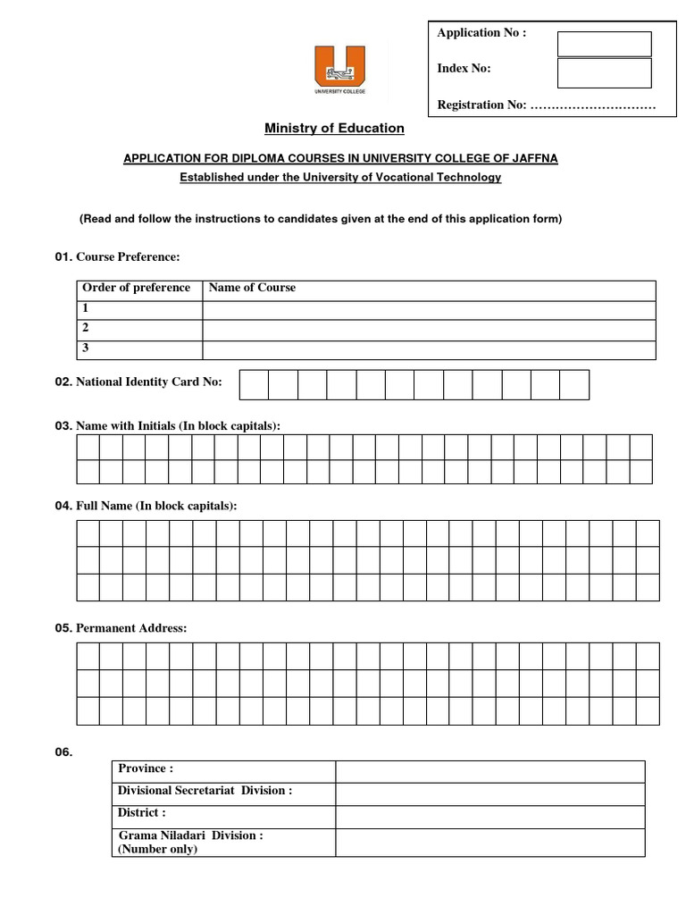 New Batch Intake Application Form UCJ | Download Free PDF | Vocational ...