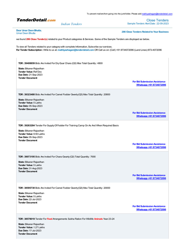 Indian Tender Bid Assistance | PDF | Chemical Compounds | Chemical Substances