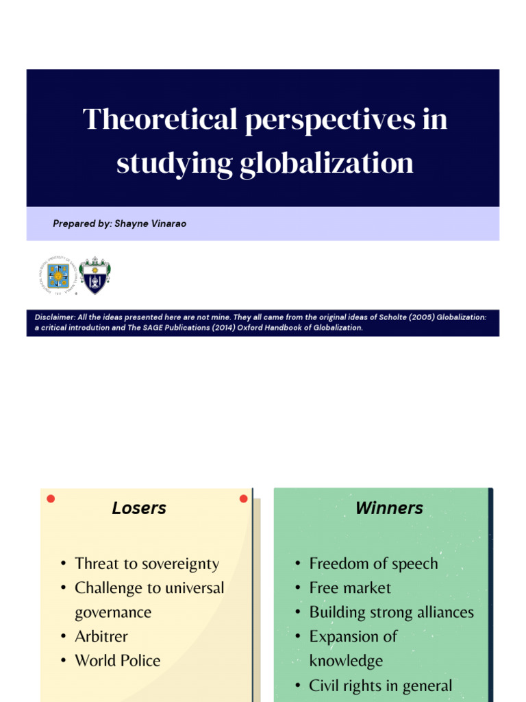 Lecture 3 - Theoretical Perspectives in Studying Globalization-1 | Download Free PDF | State ...