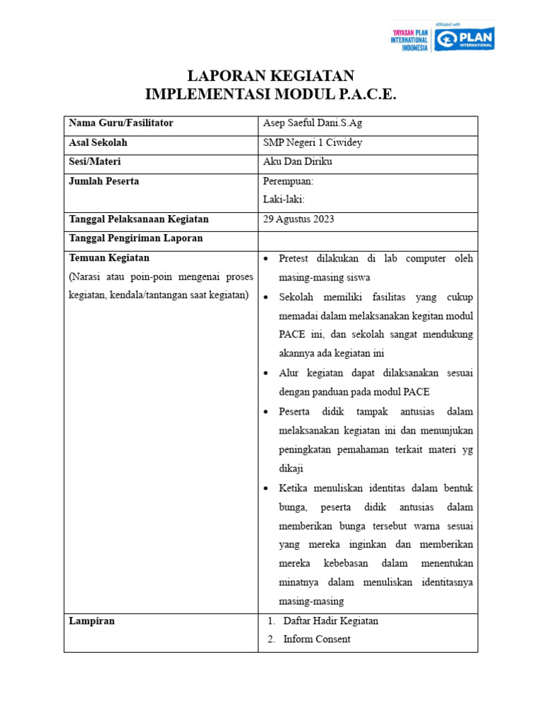 Implementasi Modul PACE di SMPN 1 Ciwidey | PDF