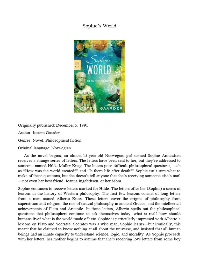 Sophie's World Review | PDF