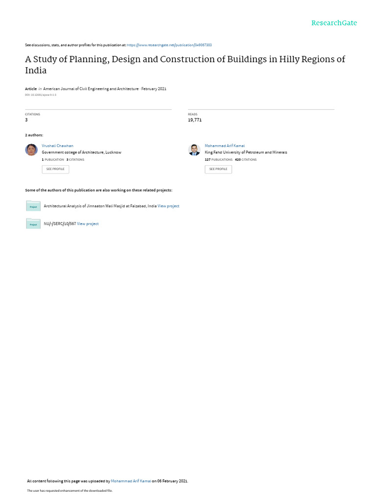 A Study of Planning, Design and Construction of Buildings in Hilly ...