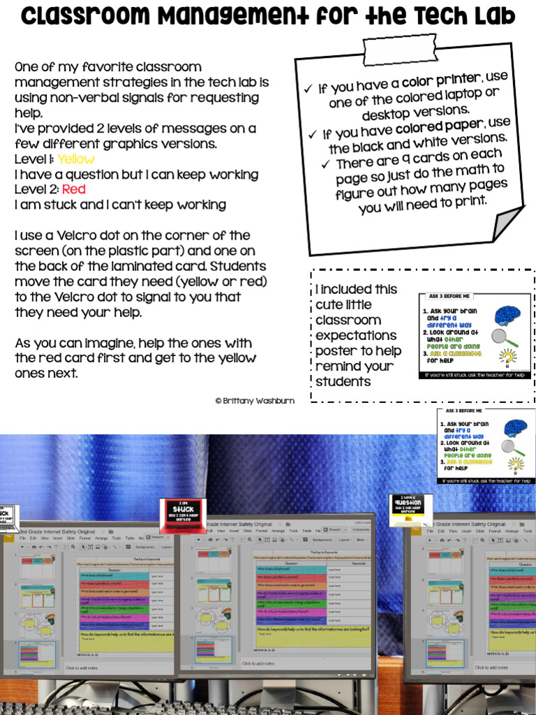 Technology Classroom Management Freebie PDF | PDF