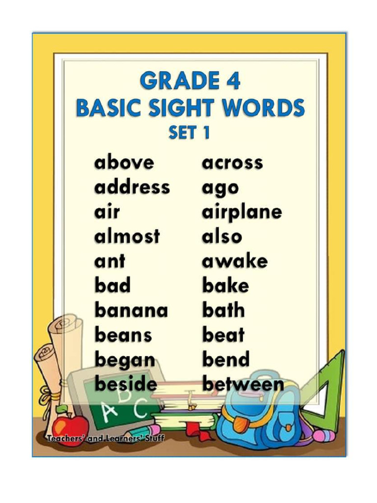 Basic Sight Words 4 | PDF