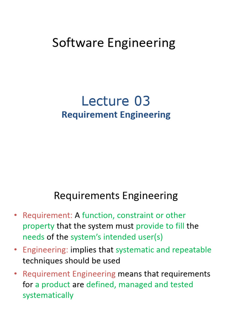 Software Engineering L03 | PDF