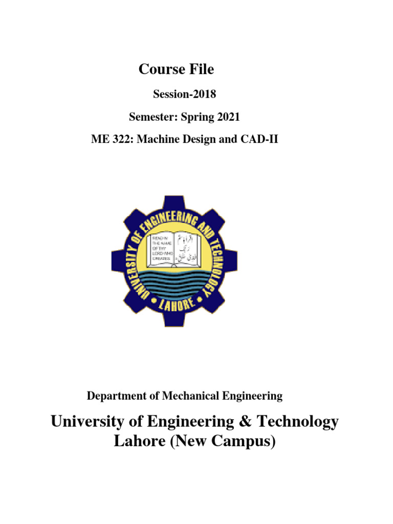 Machine Design and CAD II TH Spring 2021 | PDF | Gear | Strength Of ...