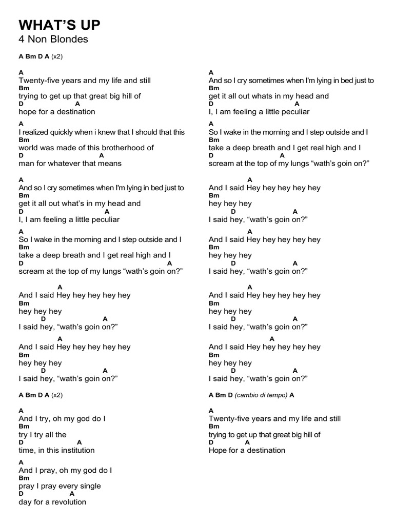 4 Non Blondes - What's Up | PDF